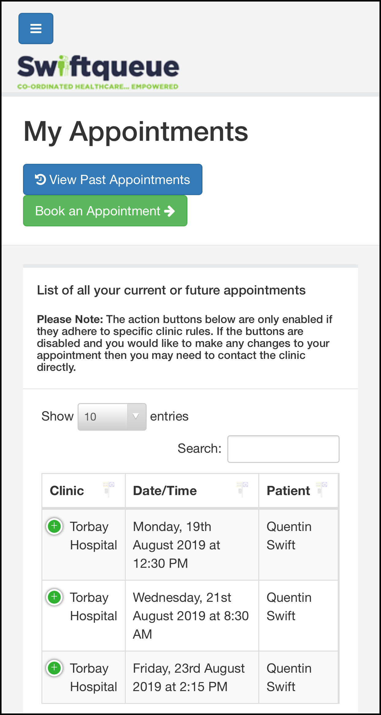 SwiftQueue integrates appointment booking into PKB patient-held record ...